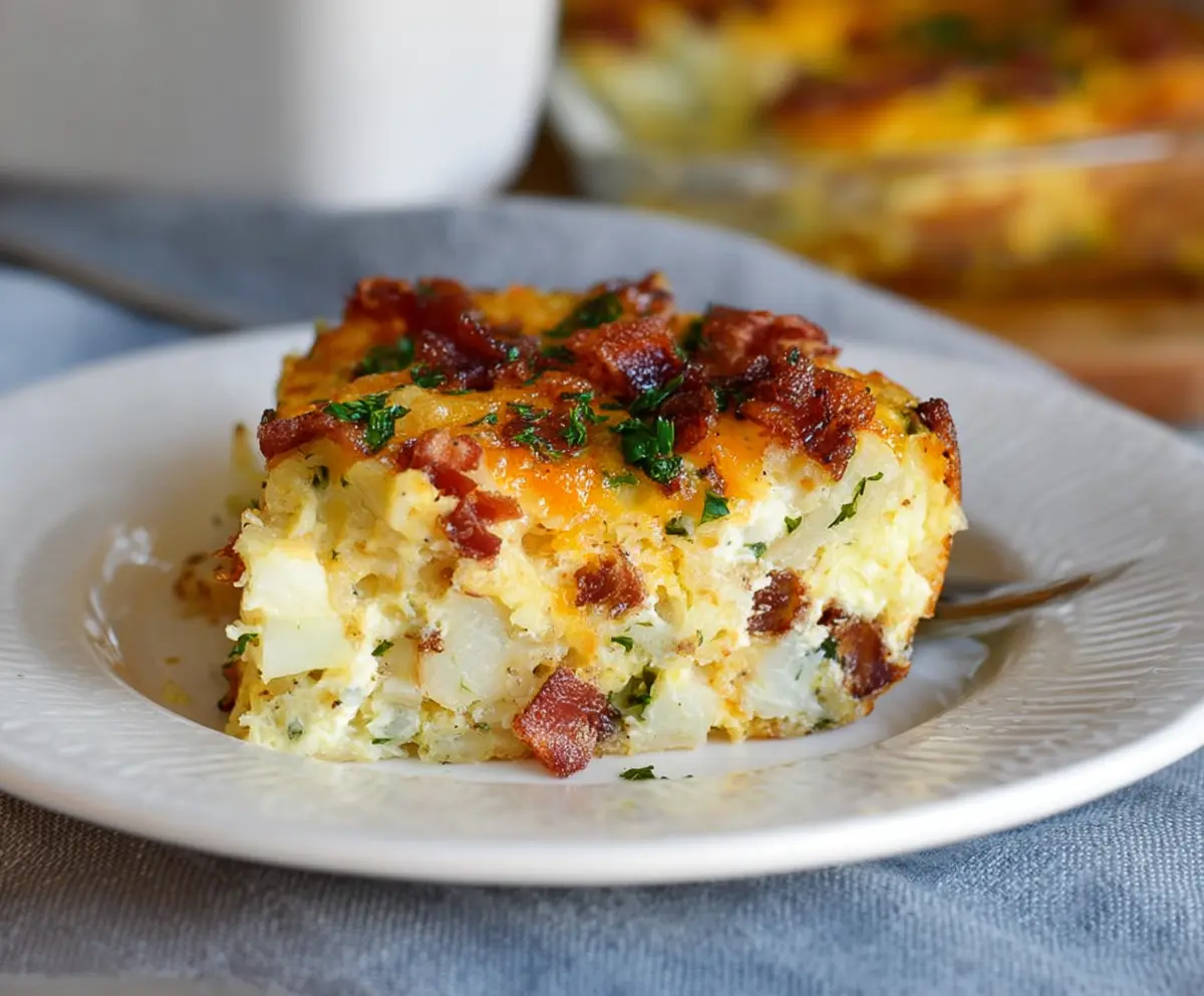 Cheesy Bacon & Potato Breakfast Casserole Recipe