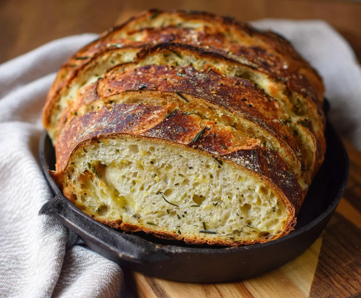 Italian Herb & Cheese Sourdough Bread Recipe