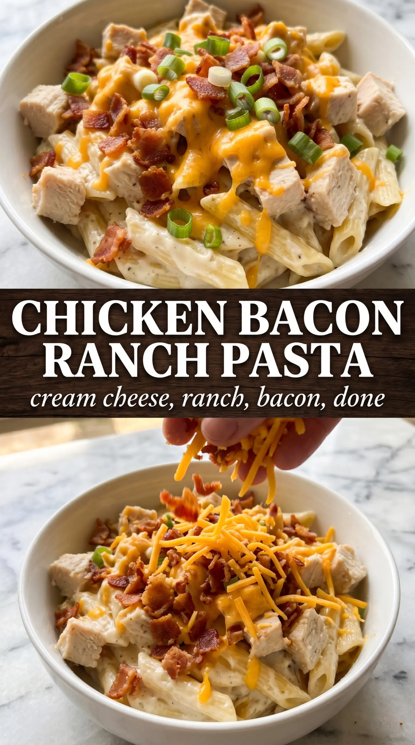 Creamy Chicken Bacon Ranch Pasta